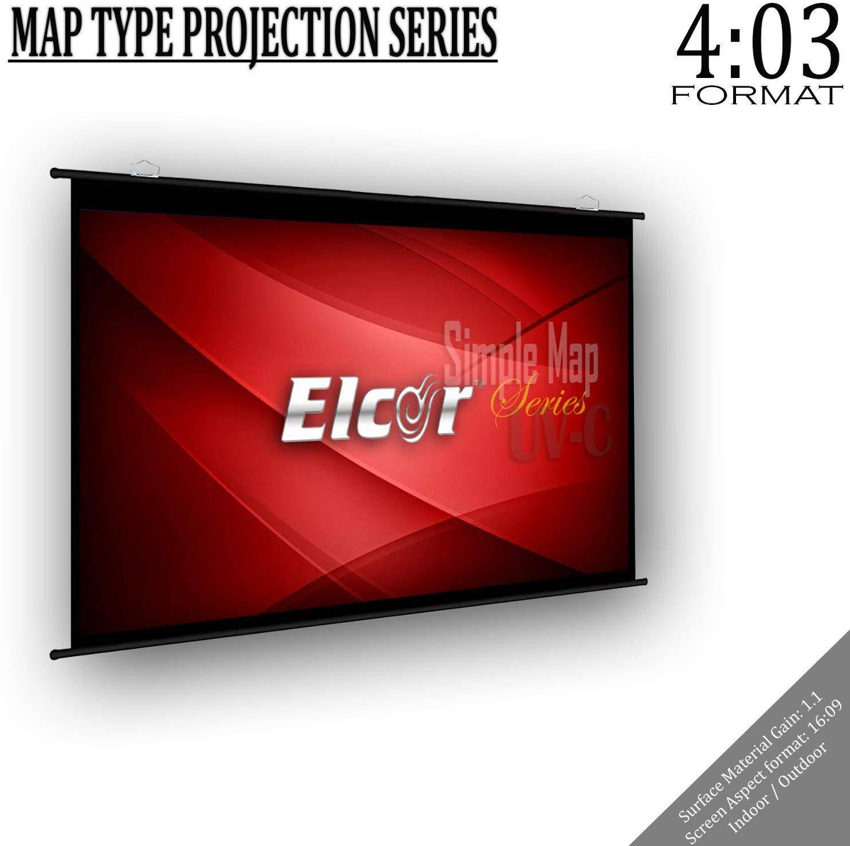 Elcor 9ft X 12ft (15 Feet) Map type Projector Screen – Plush Technologies