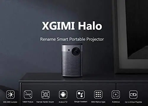 Xgimi Halo 1080p Full Hd Smart Mini Projector With Dlp, 800 Ansi Lumen ...