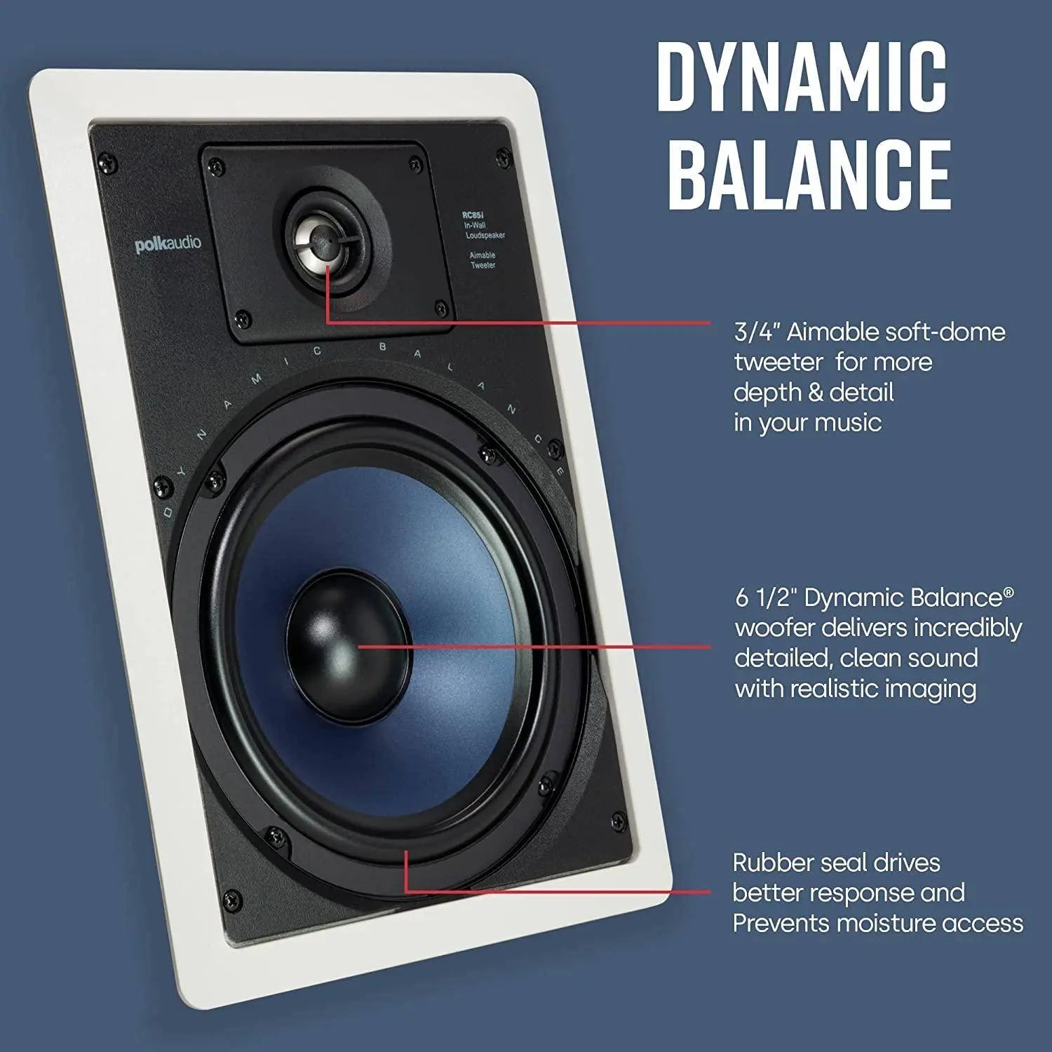 Polk Audio Rc85i 100 Watt Rci-series 2-way In-wall Speaker (pair ...